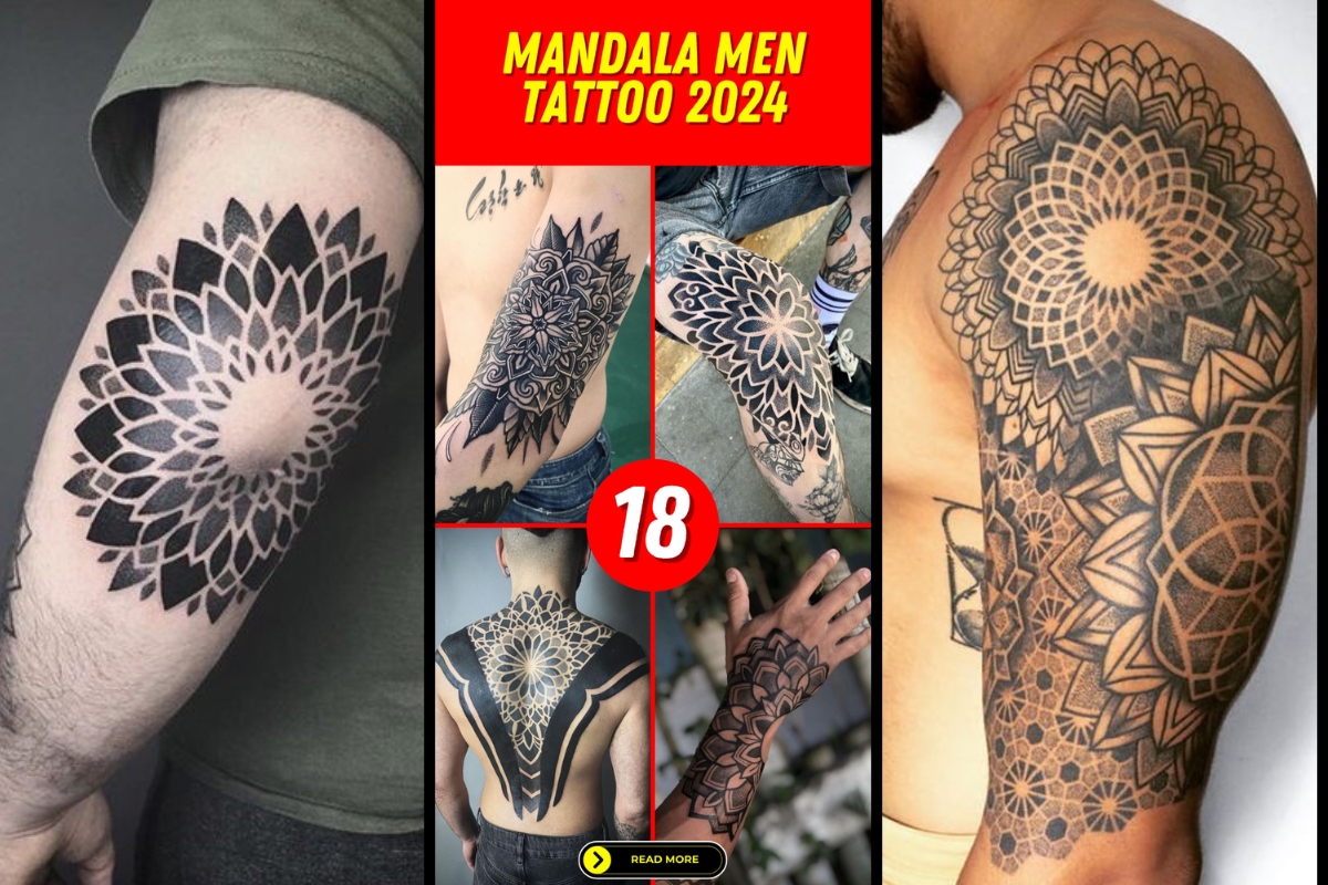 Men's Mandala Tattoos 2024: Geometric Designs for Arm to Chest